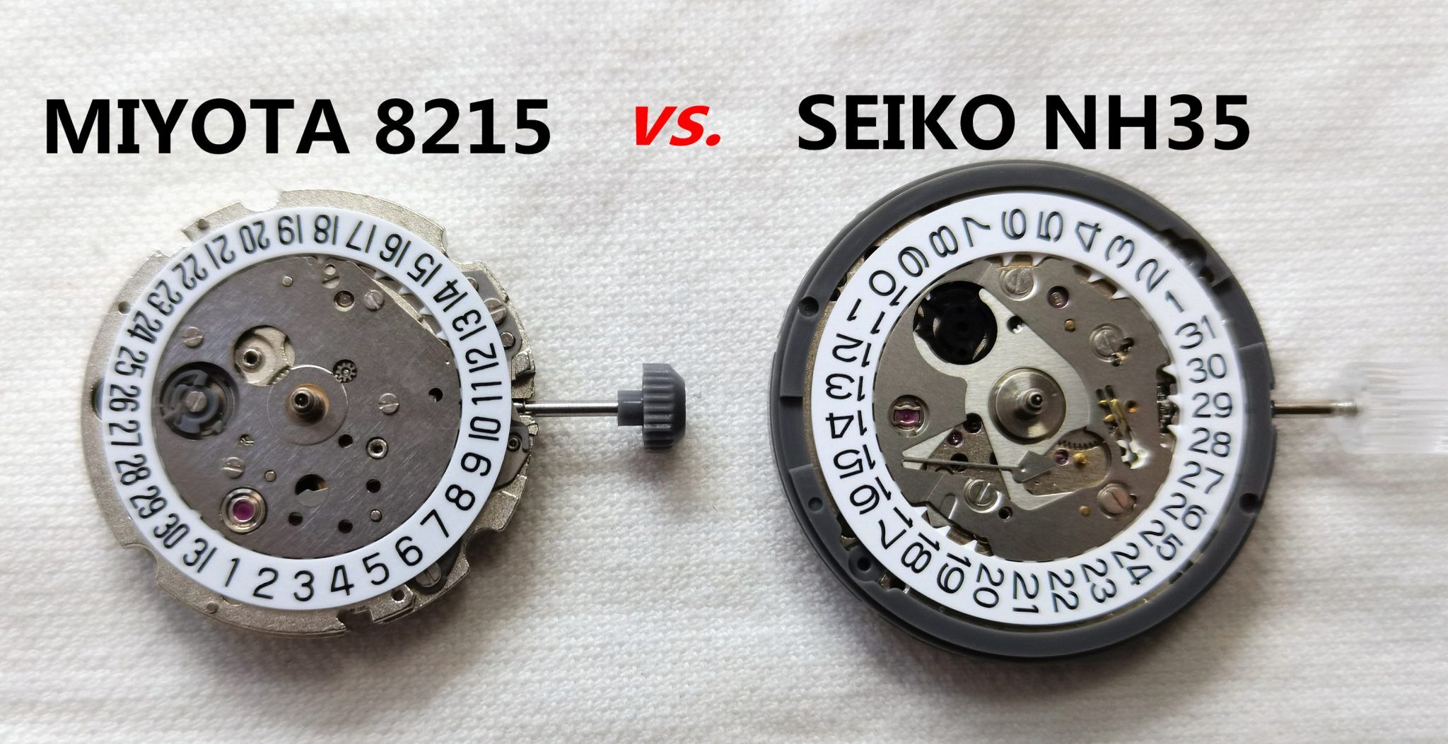 SEIKO NH35 vs MIYOTA 8215 Automatic Movement