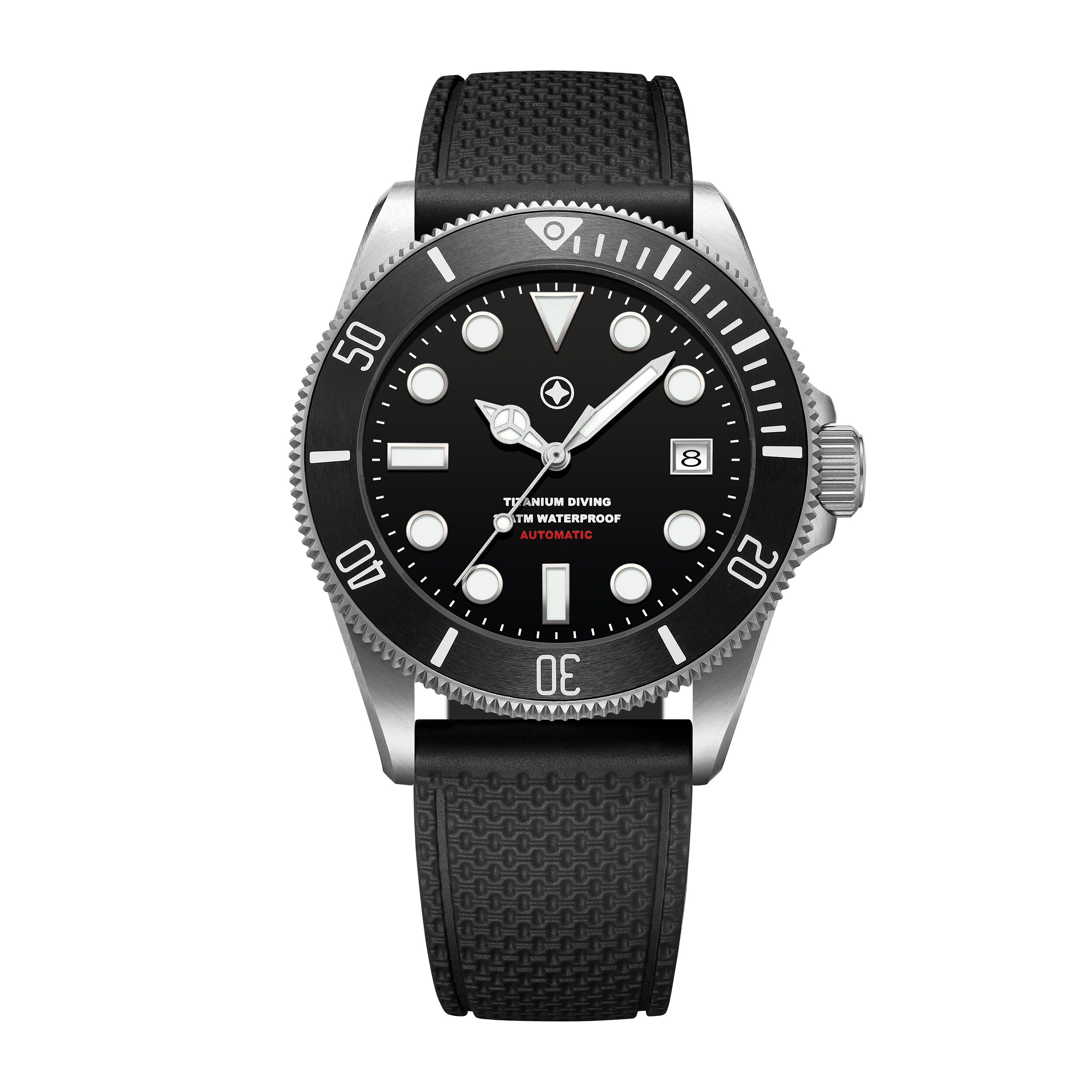 Titanium Diver Watch 20ATM Automatic Ceramic Bezel Enamel Dial Sapphire ...