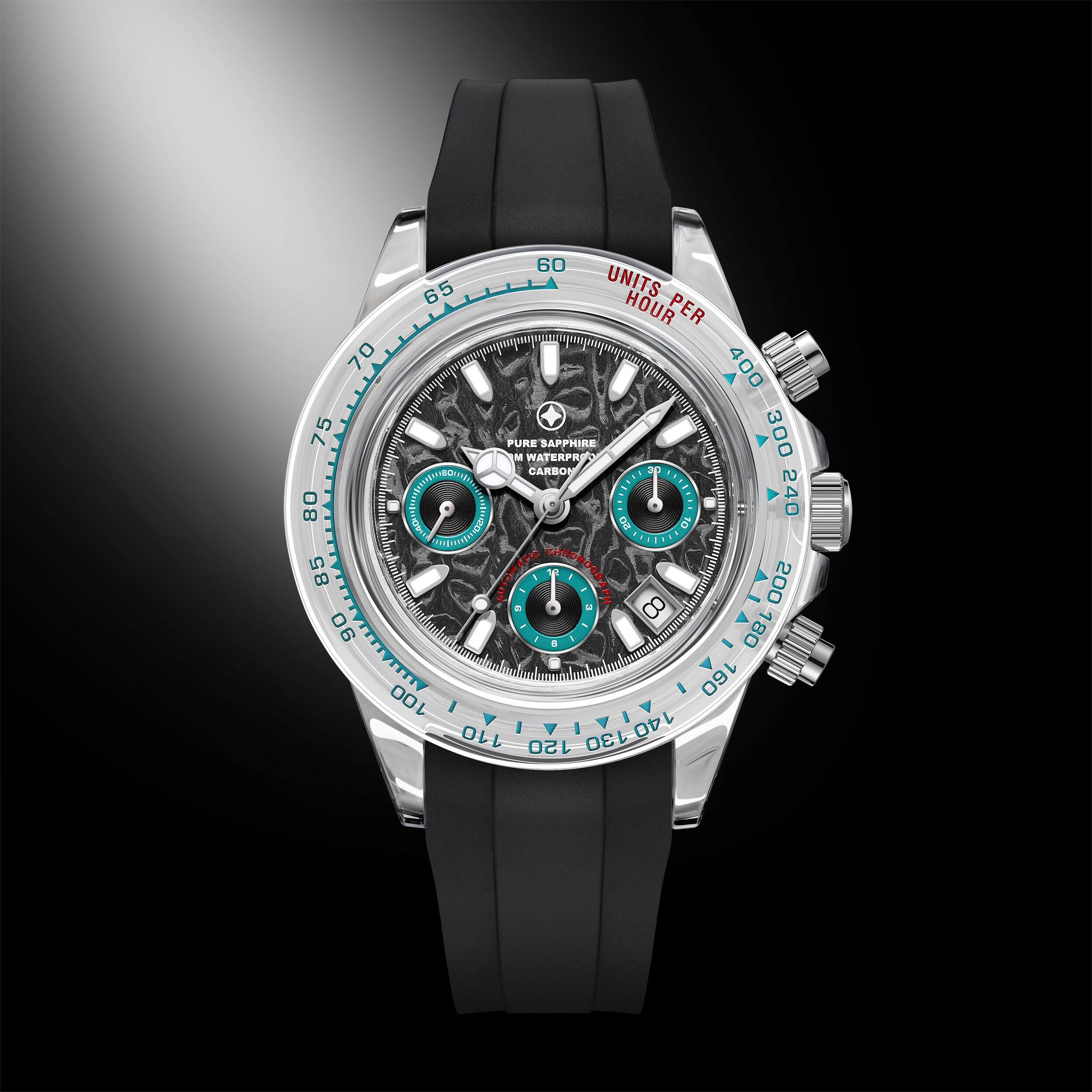 Full Sapphire Case Watch Meteorite Dial Carbon Dial Swiss Automatic ...