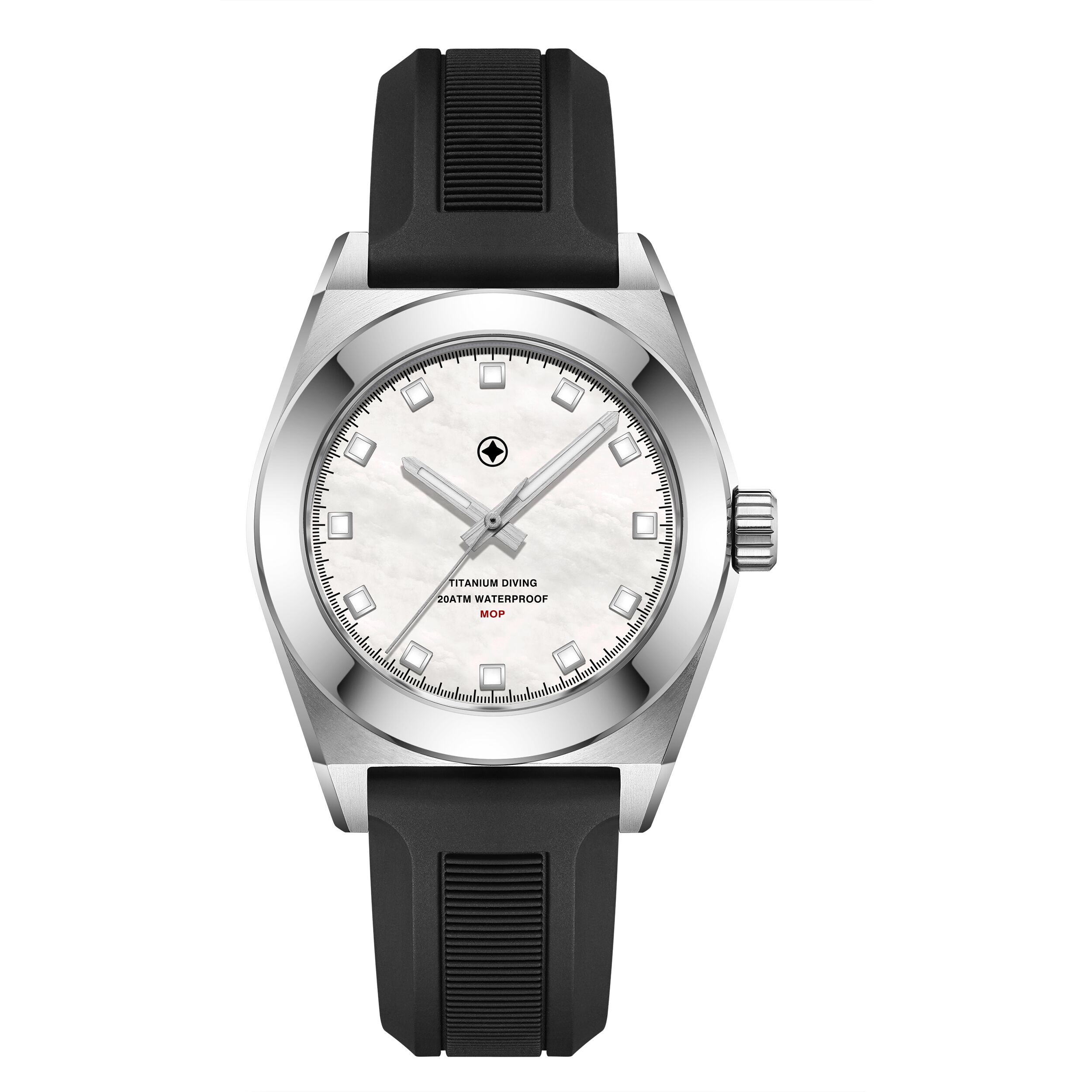 Titanium Diving Watch 36mm Titanium Case Mother of Pearl Dial 20ATM ...