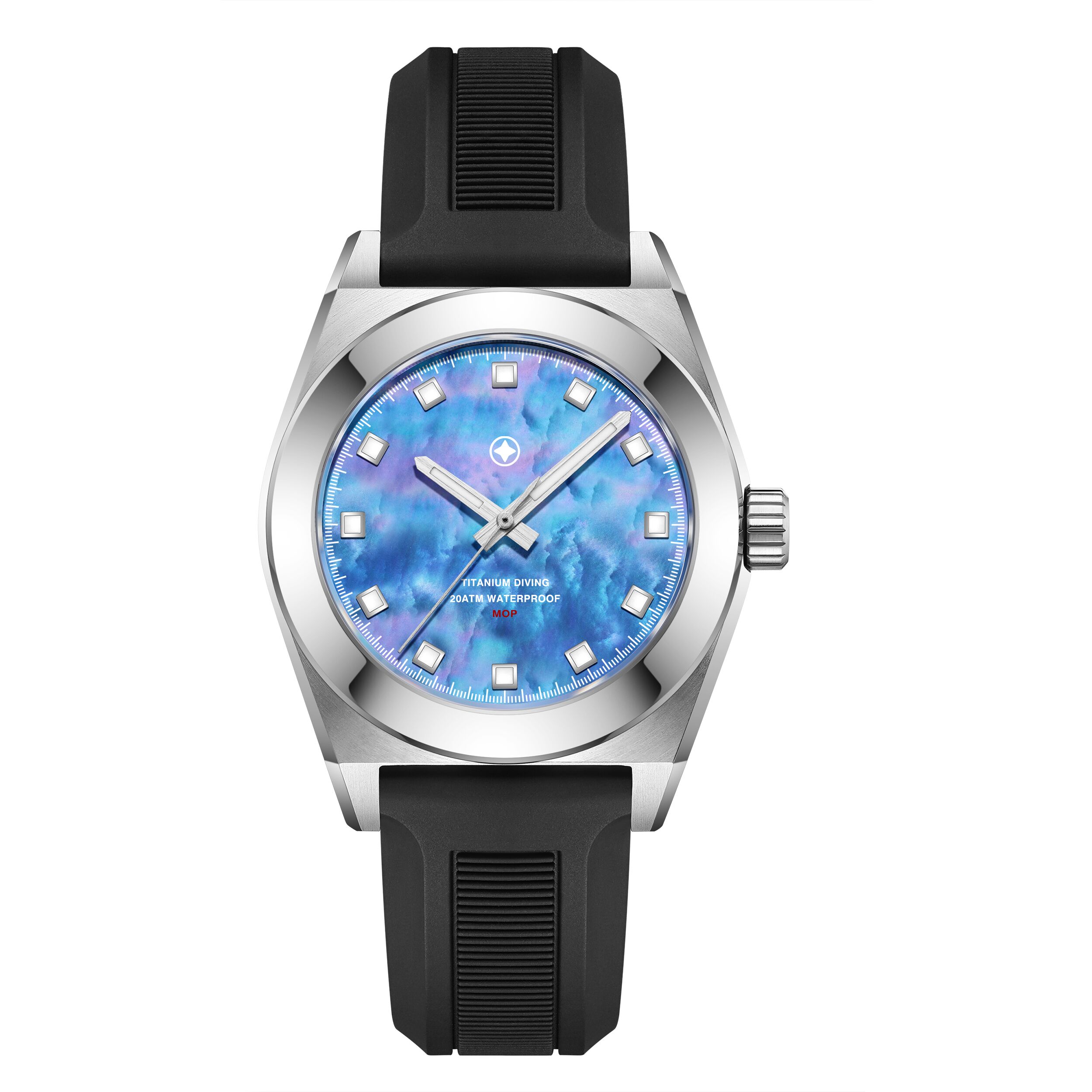Titanium Diving Watch 36mm Titanium Case Mother of Pearl Dial 20ATM ...